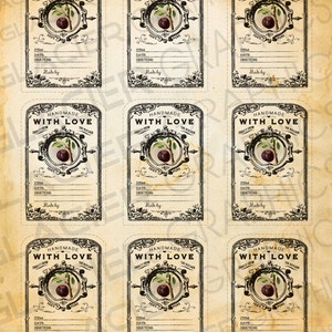 Plum Jam Label Plum Apothecary Gift Tags Bottle Label Plum Jam Labels ...