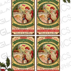 Christmas Candy Label Vintage Instant Download Sugar Plum Dreams ...