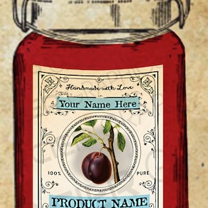 Plum Label Plums Jam Label Plum Canning Labels Download EDITABLE ...