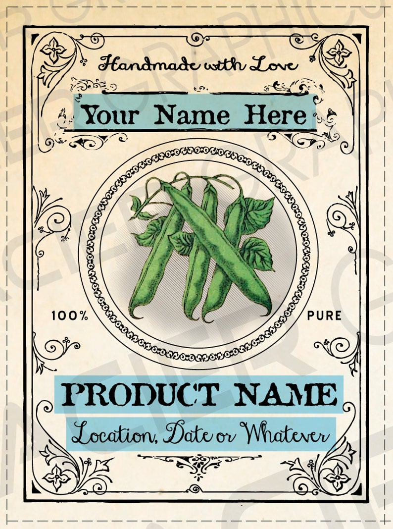 Green Beans Label Green Beans Canning Label Green Beans Tags - Etsy