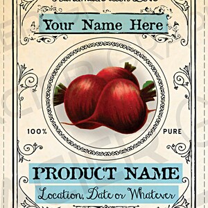 DIY Beets Label Candied Beets Label Pickled Beets EDITABLE Digital ...