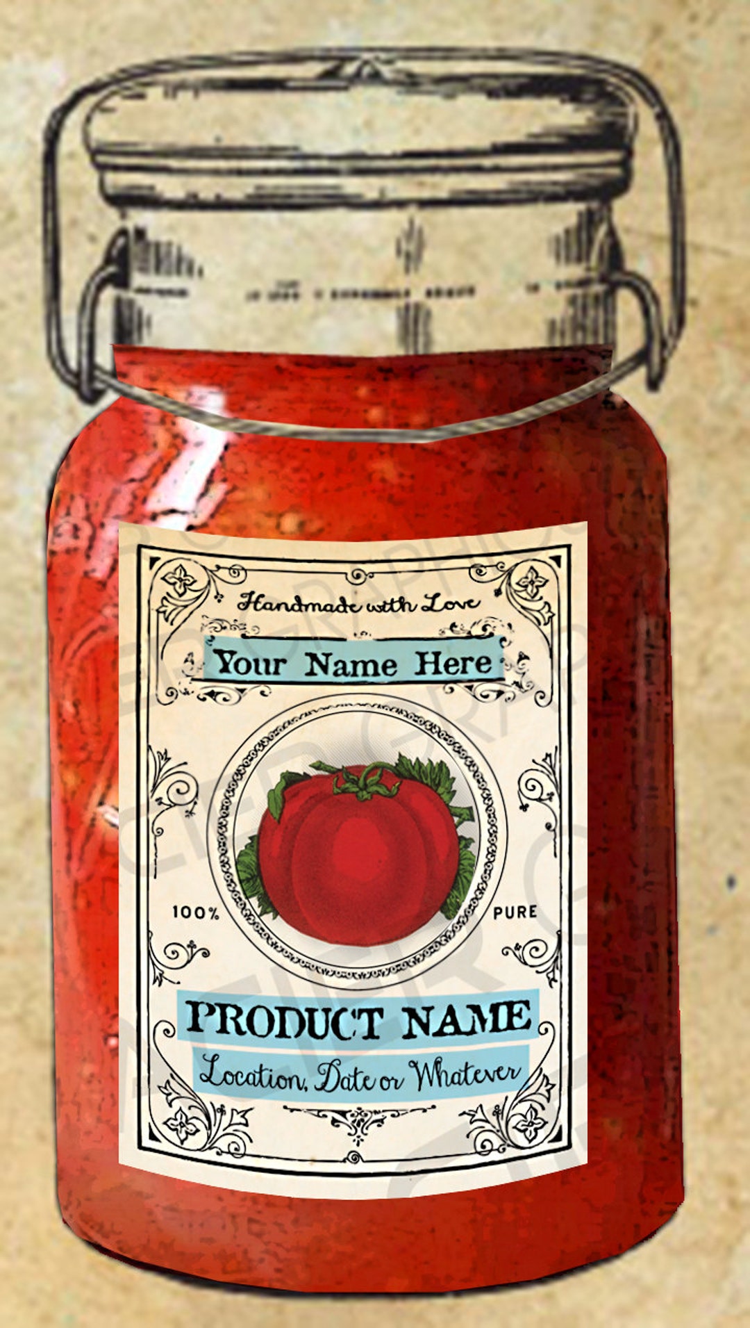 Tomatoes Label Tomatoes Canning Label Country Tomato Tags EDITABLE ...