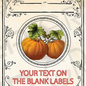 Pumpkin Butter Labels Vintage Pumpkin Tags Pumpkin Gift Labels Digital ...