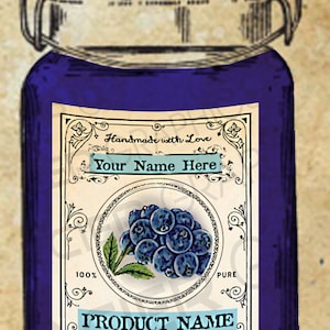 Blueberry Label Blueberries Canning Labels Download Blueberry Tags ...
