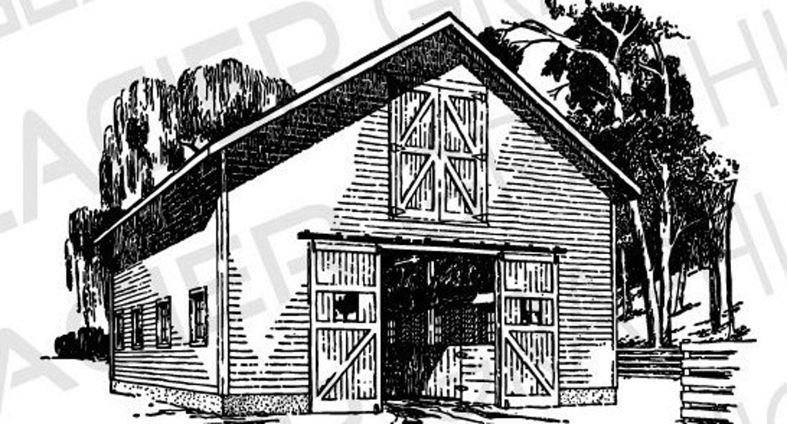 3 Barn Illustrations Vintage Barn Clipart Vector Copyright | Etsy