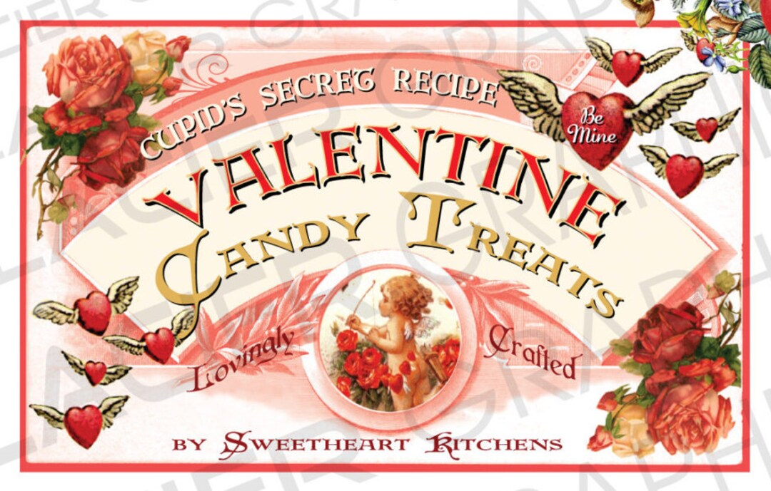 Vintage Victorian Valentine Candy Label Digital Download Collage Sheet ...