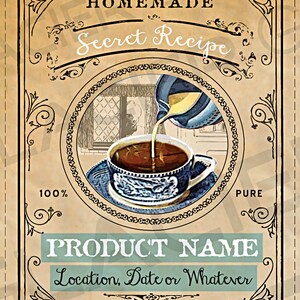 Homemade Coffee Creamer Label Editable Gift Tags Bottle Label Creamer ...
