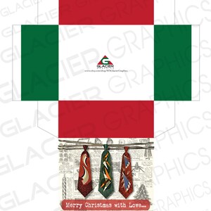 Christmas Tie Gift Box Template DIY Christmas Gift Tie Printable Box ...