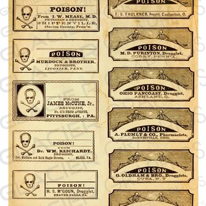 Blank Halloween Printable Poison Labels Digital Download Poison Bottle ...