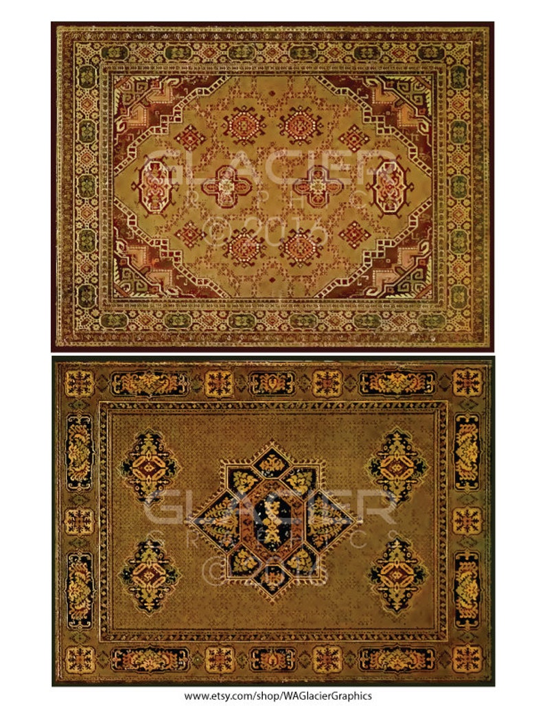 Printable Scrapbooking Paper VICTORIAN RUG PATTERN Vintage | Etsy