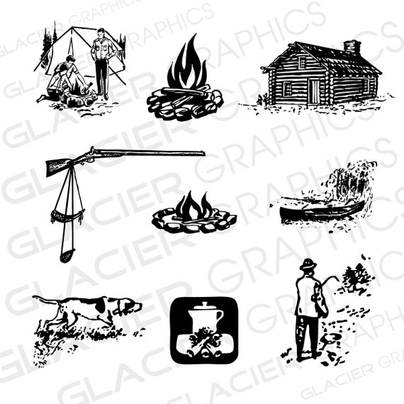 Vintage Camping Drawing