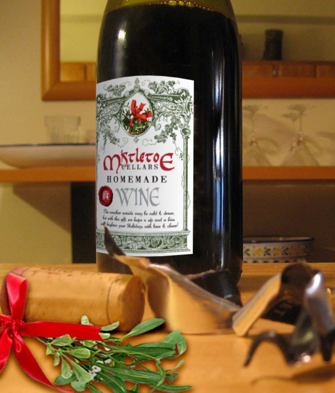Wine Bottle Labels X-mas Wine Labels Digital Homemade Christmas Wine ...