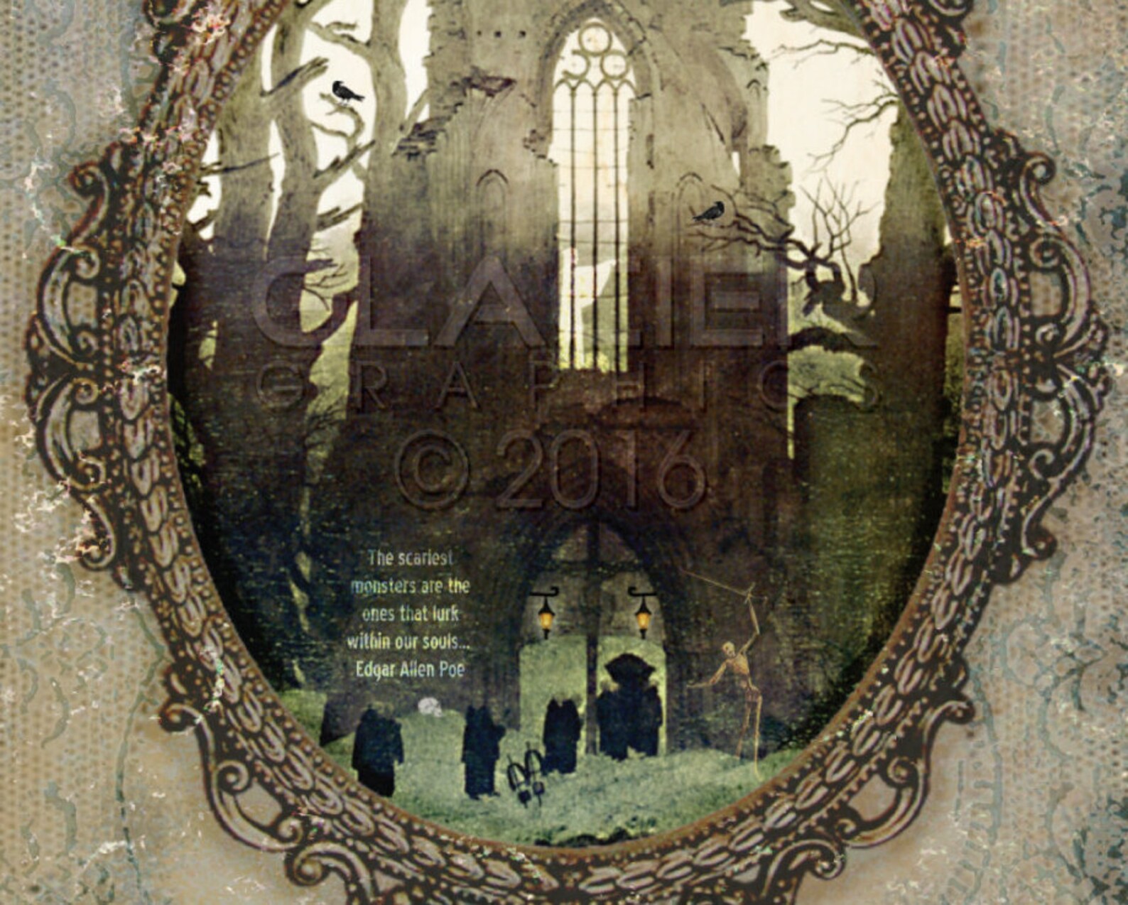 Funeral at the Abbey Macabre Folk Art Print Digital Download | Etsy