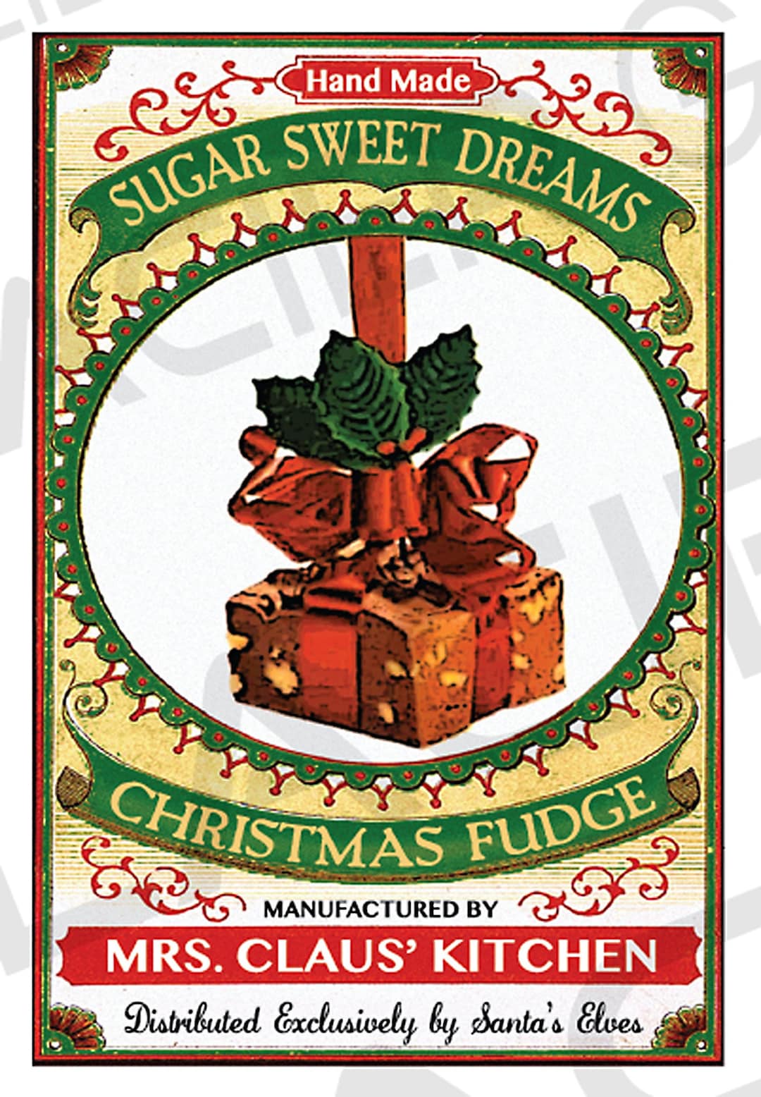 DIY Christmas Chocolate Fudge Labels Chocolate Fudge Tag Digital ...