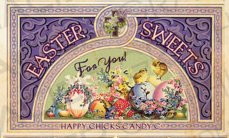 Printable Vintage Easter Candy Label Digital Download | Etsy