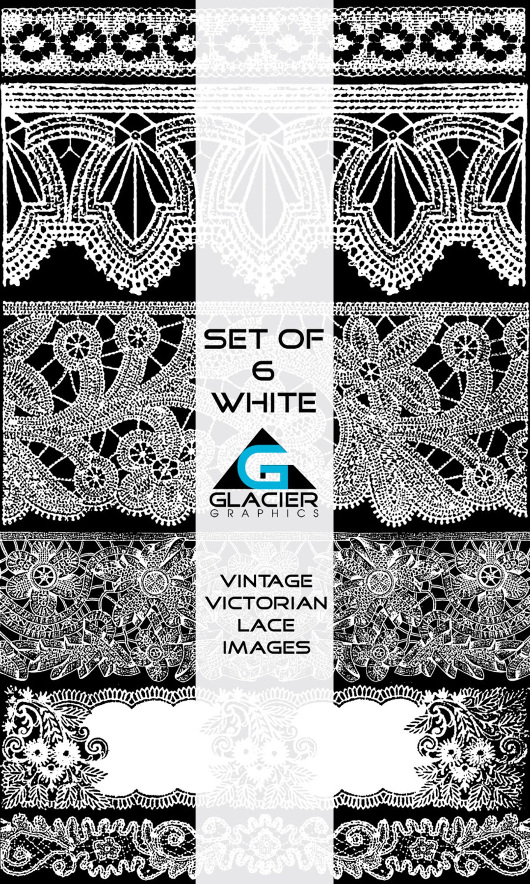 6 Vintage Victorian Lace Illustrations White Copyright Free Lace ...