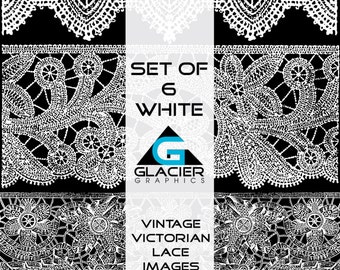 6 Vintage Victorian Lace Illustrations White Copyright Free - Etsy