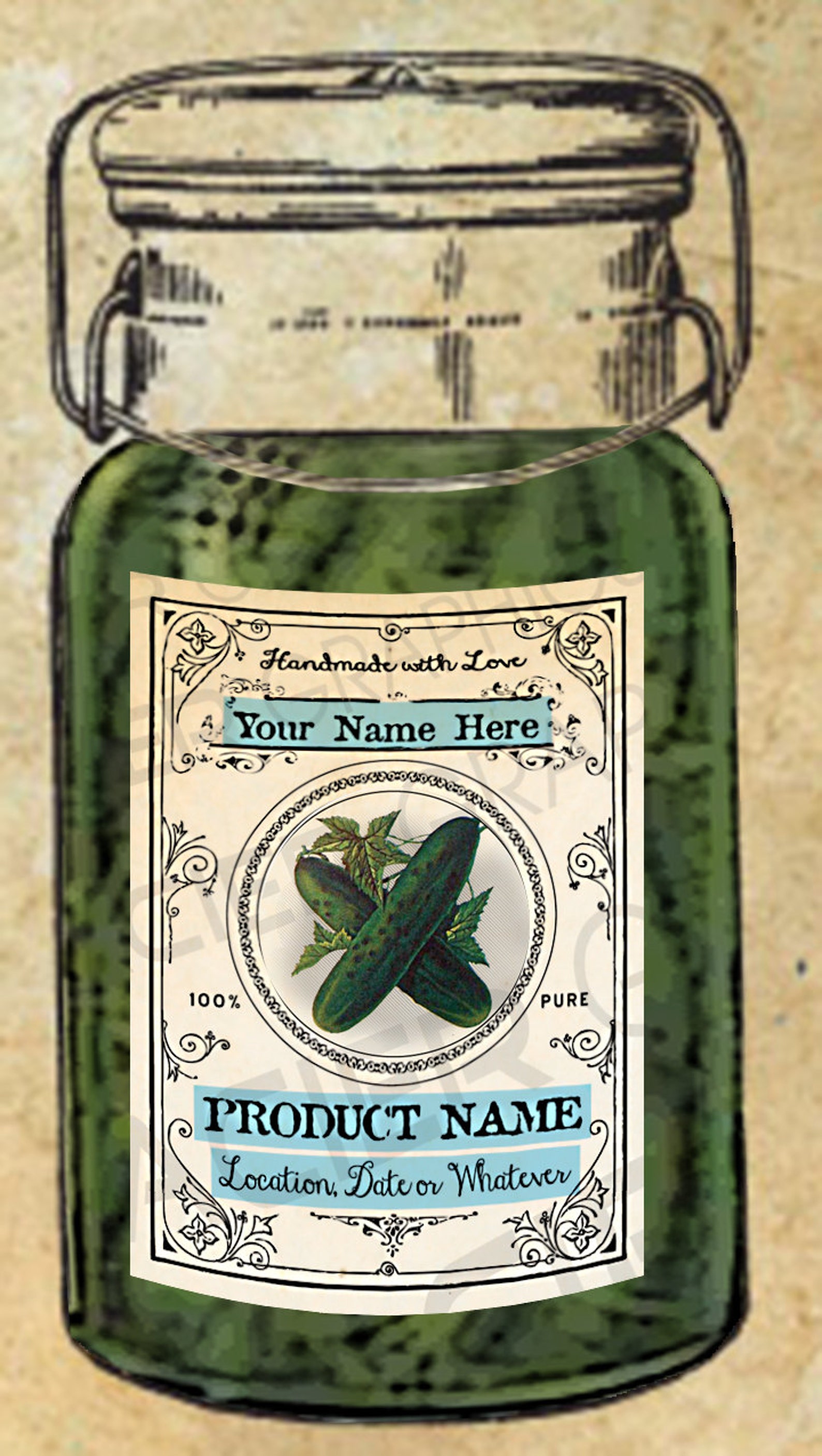 Pickles Labels Pickle Canning Labels Download Pickle Tags | Etsy