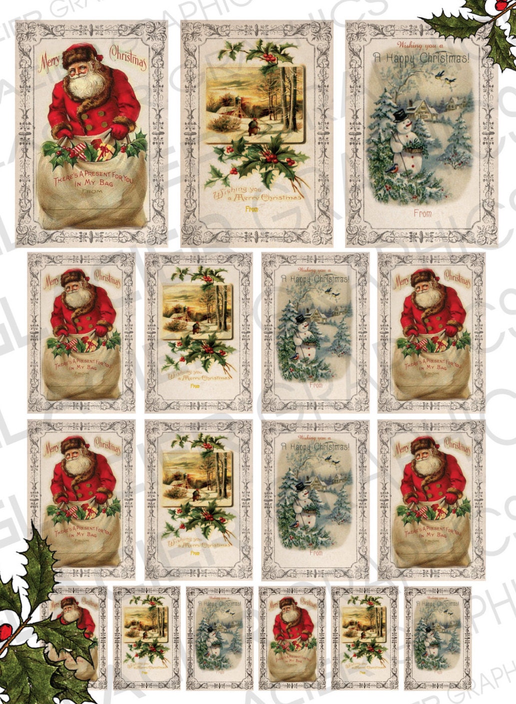 Country Farm Christmas Gift Tags Digital Rustic Christmas Printable ...