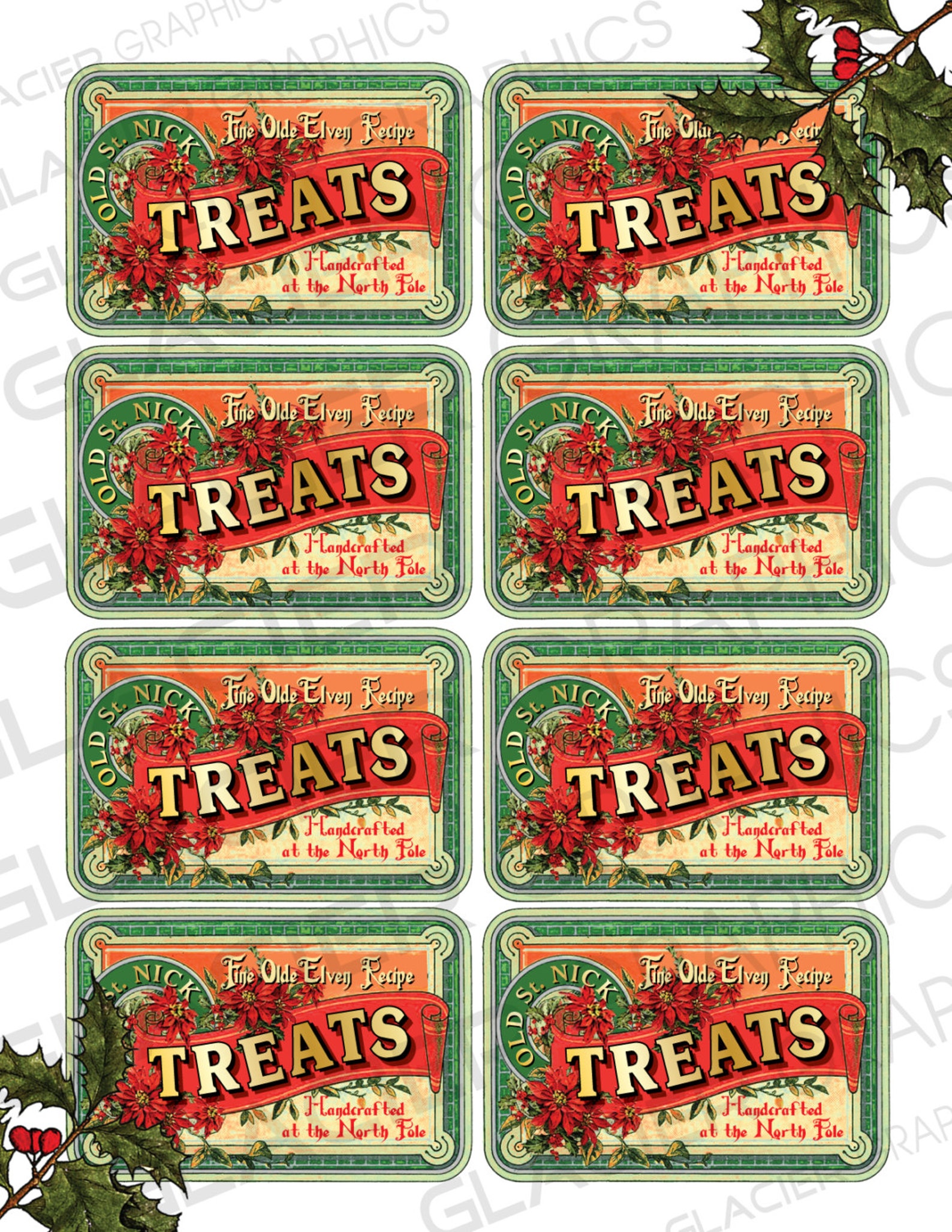 Vintage Christmas Candy Label Tag Vintage Old St. Nick Brand | Etsy