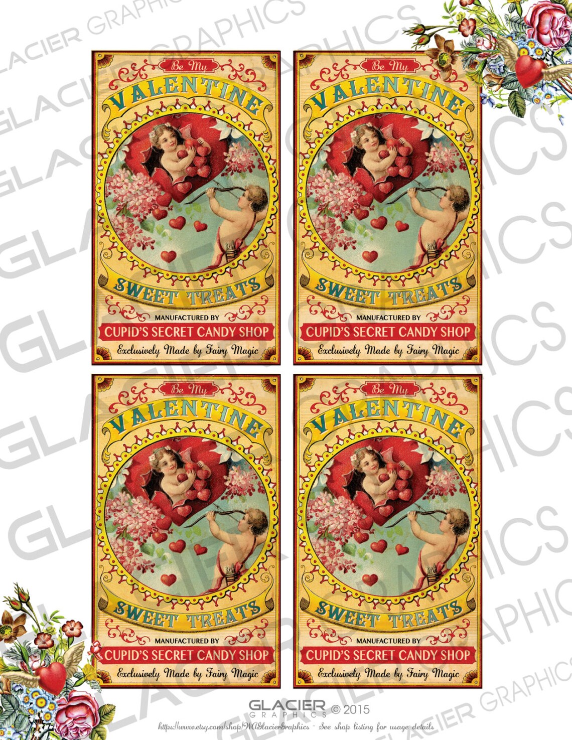 Vintage Victorian Valentine Candy Label Digital Download Collage Sheet ...