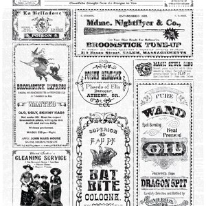 Digital Halloween Witch Newspaper Ads Halloween Newpaper Printable ...