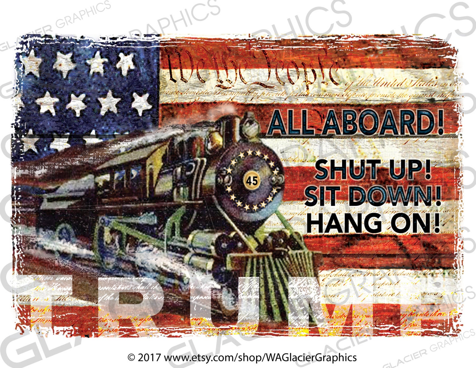 The Donald Trump Train Print Make America Great Again Trump | Etsy