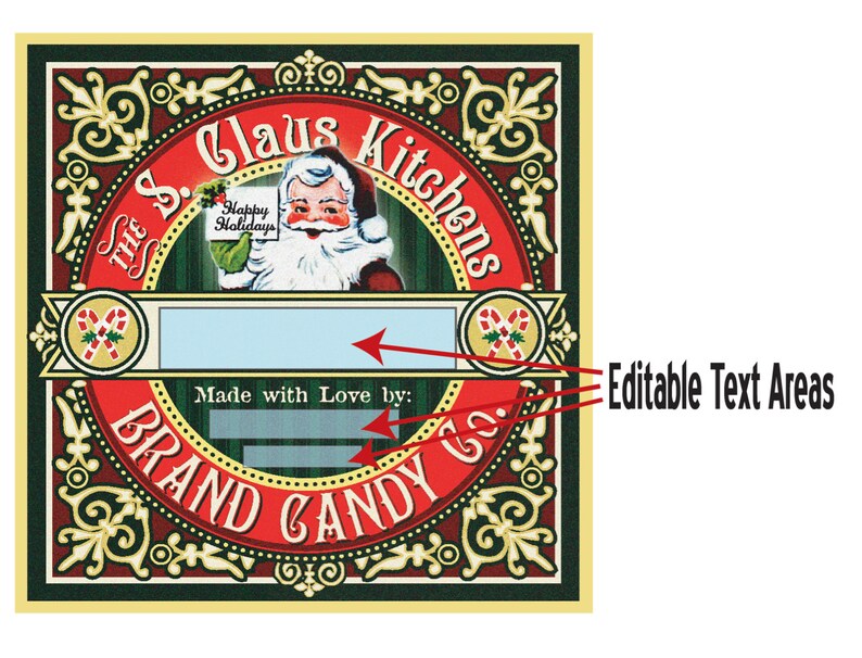 EDITABLE Candy Label Digital Download Christmas Printable Tag Clip Art ...