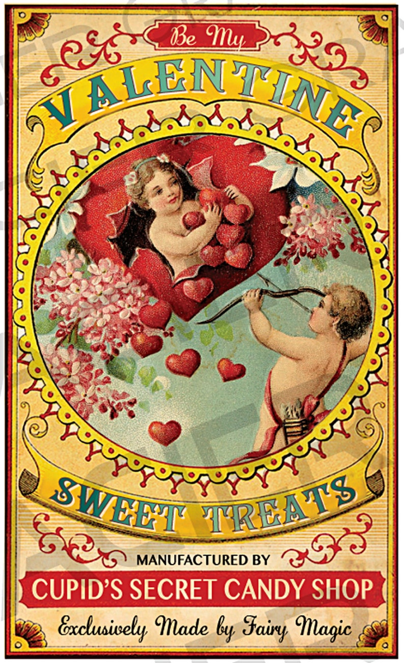 Vintage Victorian Valentine Candy Label Digital Download - Etsy