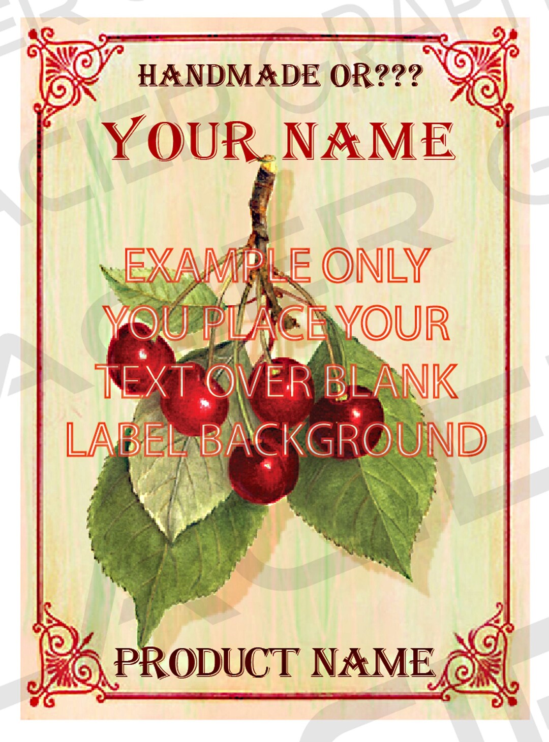 DIY Cherry Canning Labels Vintage Cherry Jam Tags Cherry Syrup Gift ...