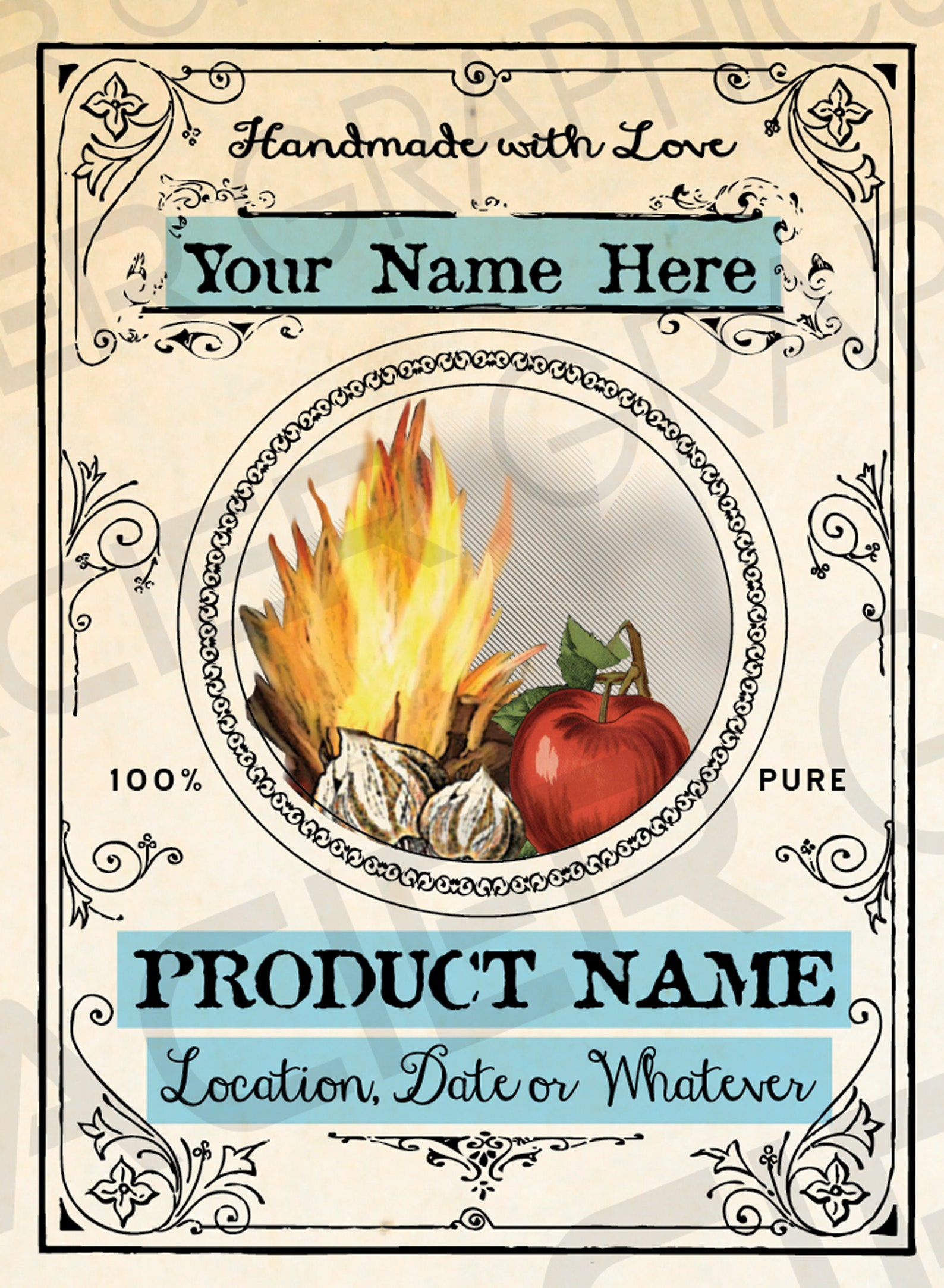 You Edit You Print Fire Cider Label Download EDITABLE Fire | Etsy