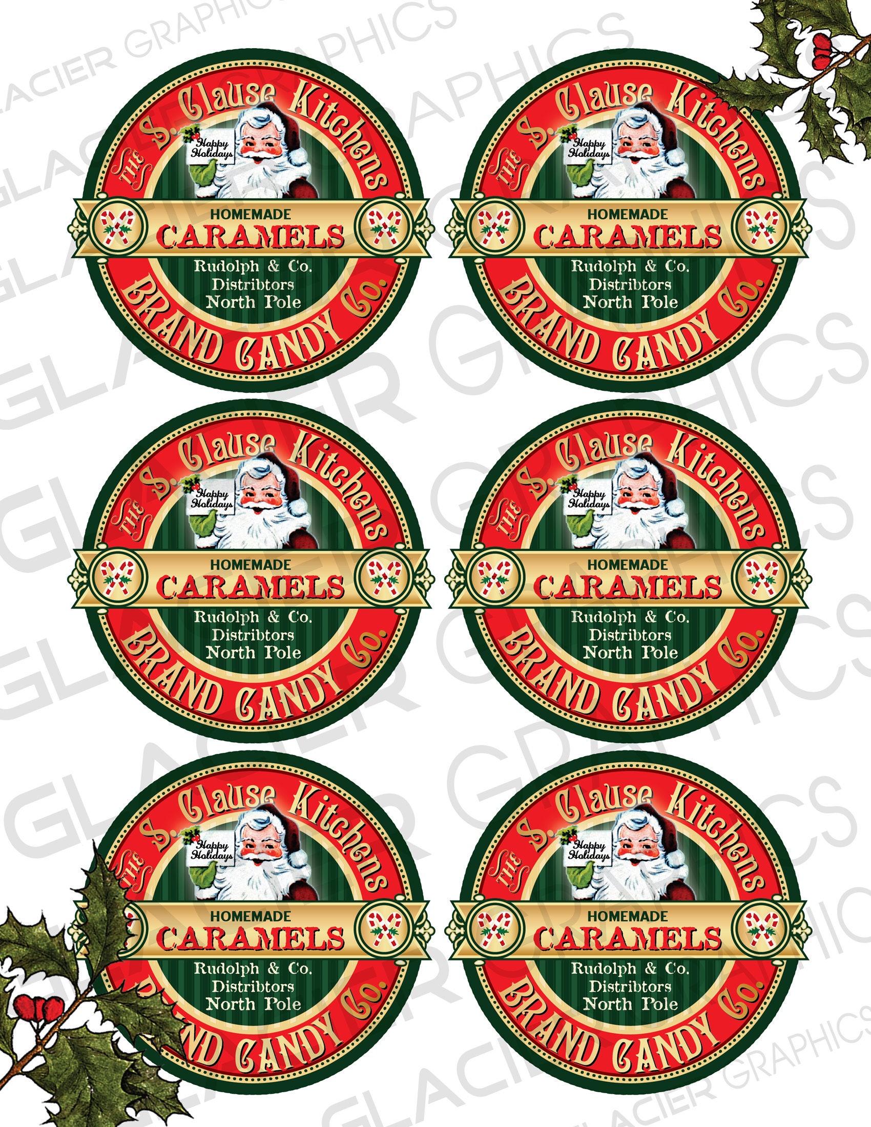 Vintage Christmas Caramels Label Christmas Printable Image Vintage ...