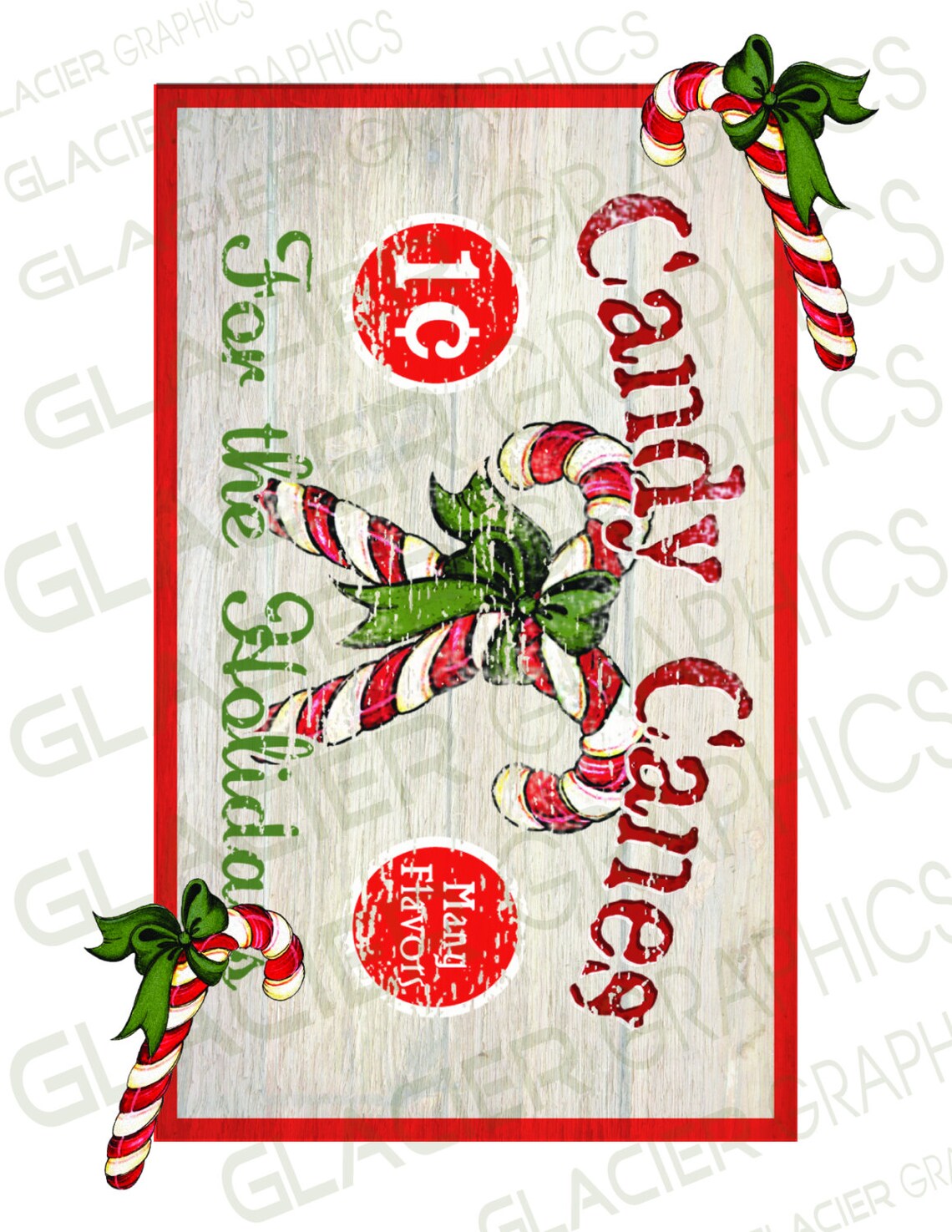 Country Christmas Candy Canes Sign Prim Label Tag Digital Download ...