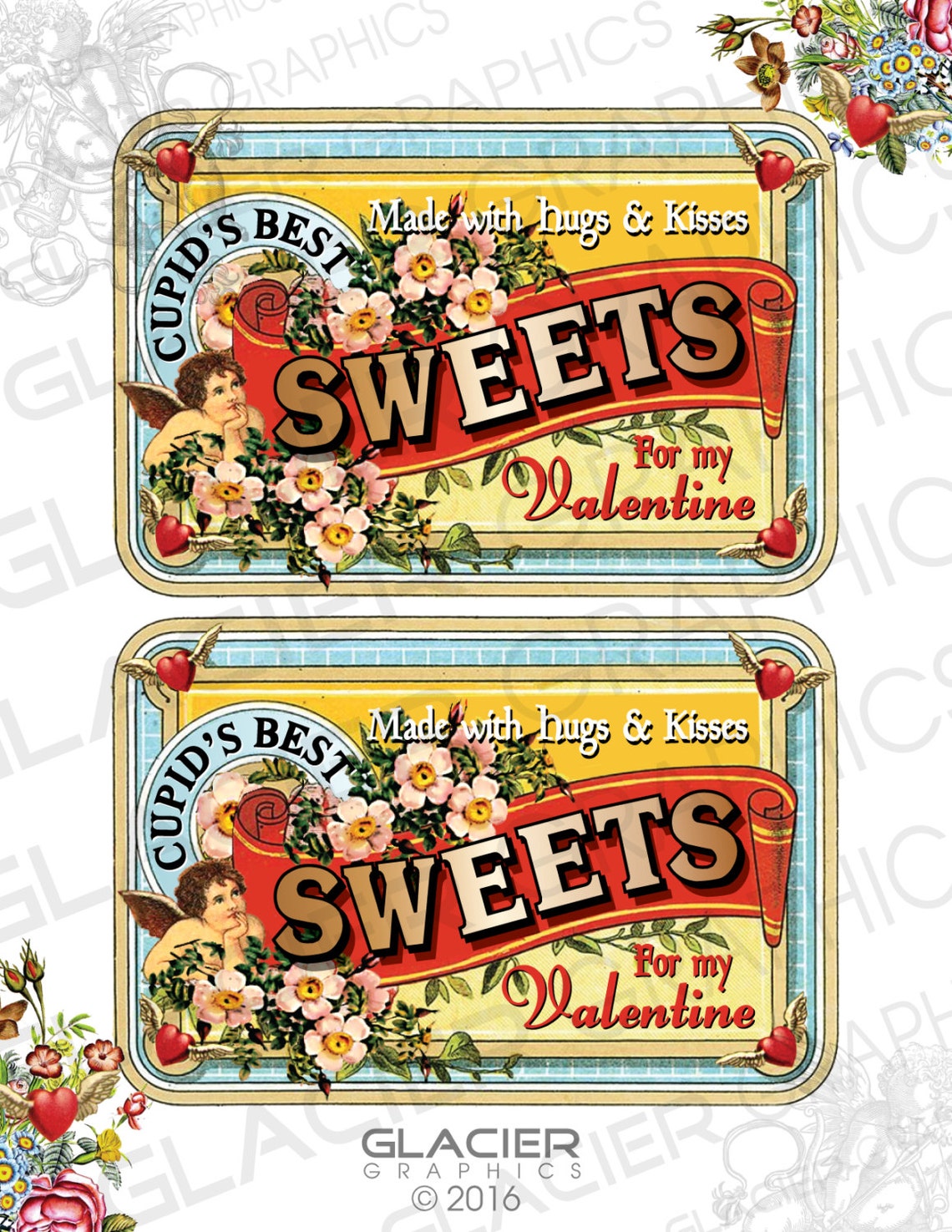 Vintage Valentine Candy Label Digital Download Printable Scrapbook ...