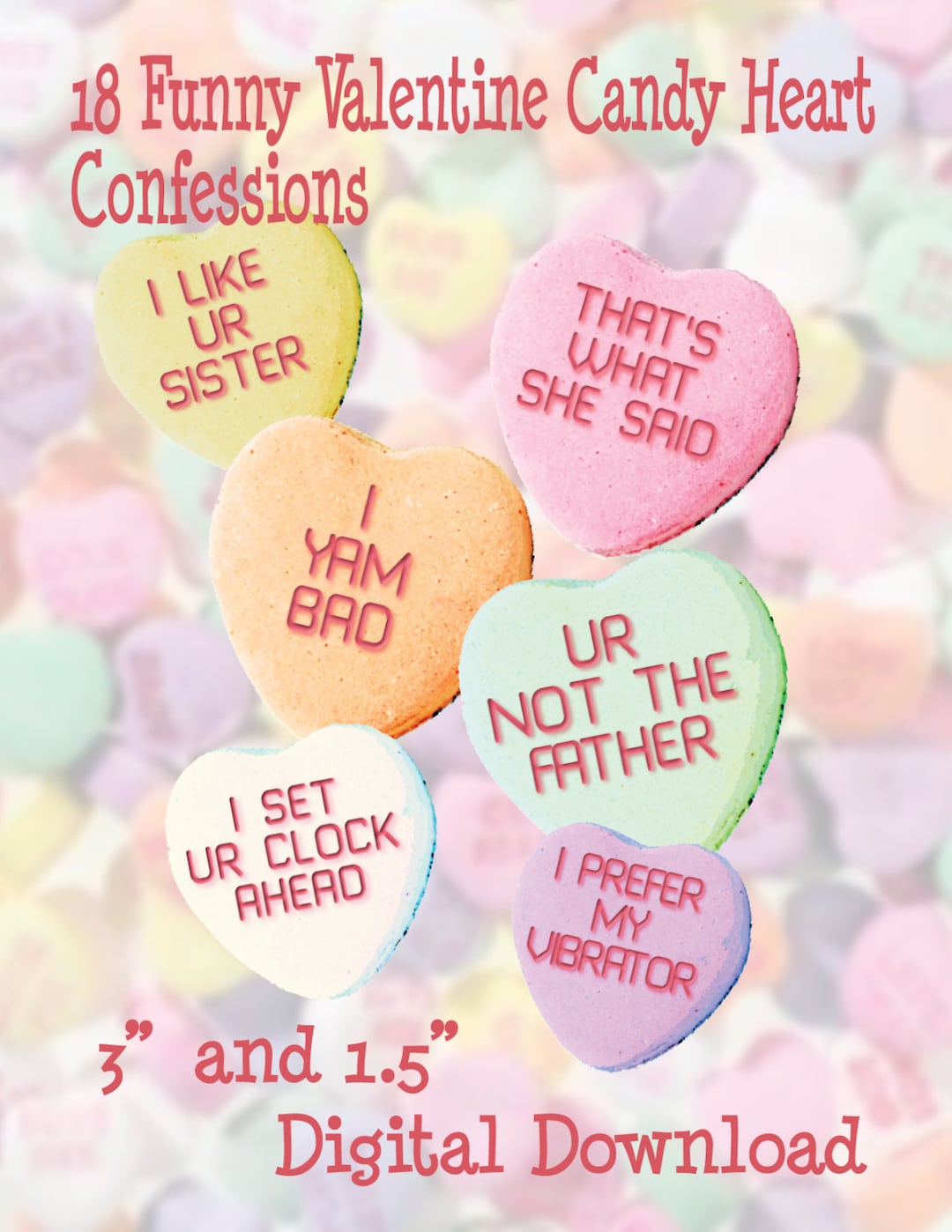 Conversation Heart Clipart Candy Heart Clipart Funny Candy Hearts ...