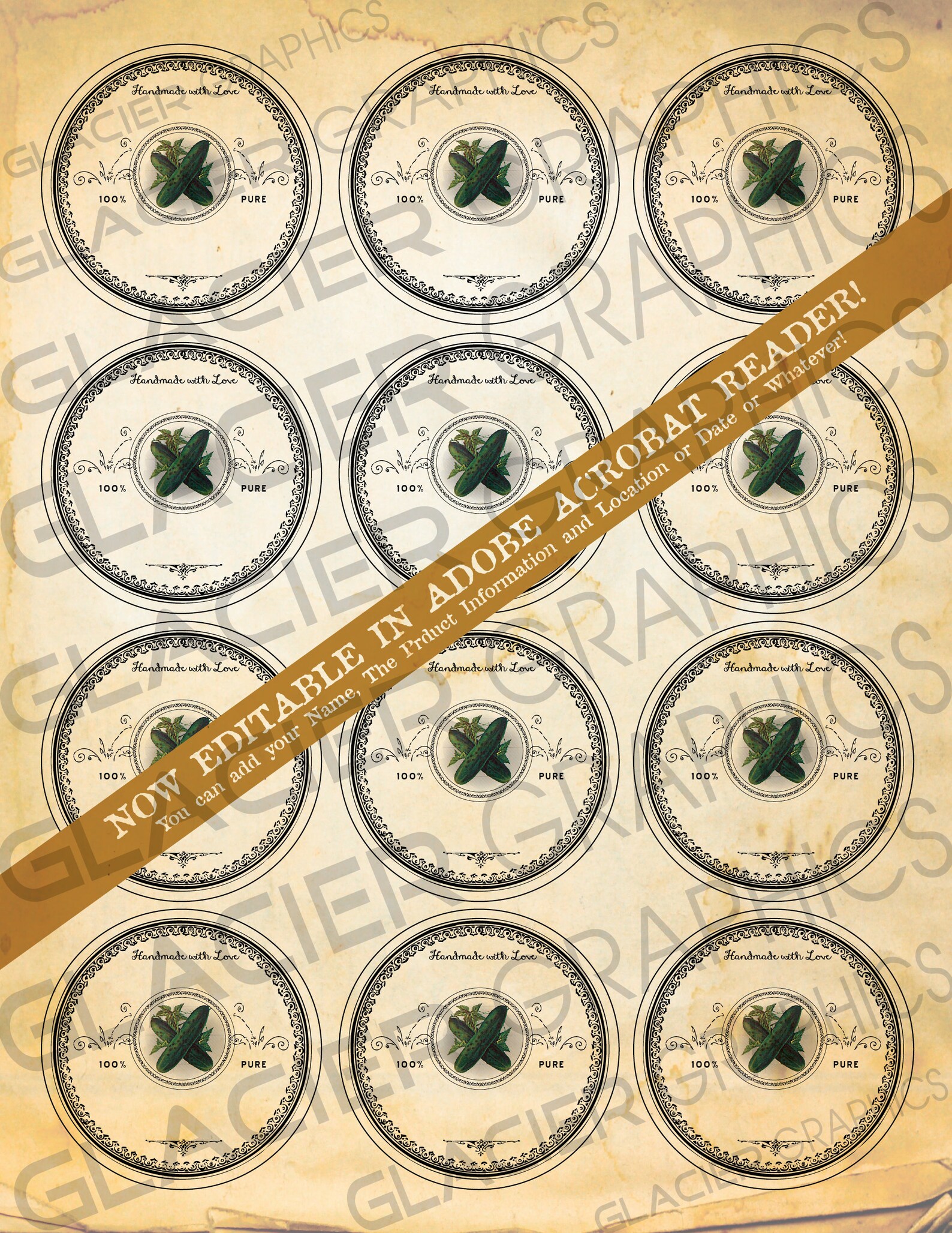 Large Mouth Round Dill Pickles Labels 2.5in Pickle Canning Labels DIY ...