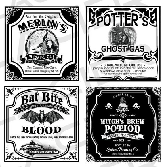 Black And White Poison Bottle