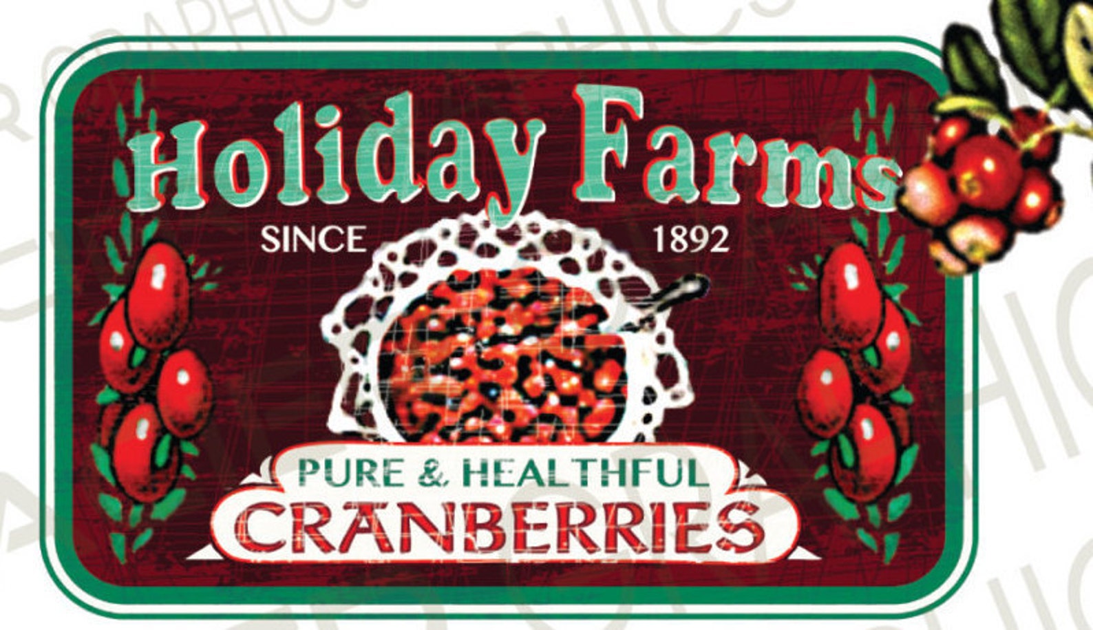 Cranberries Label Primitive Digital Download Vintage - Etsy