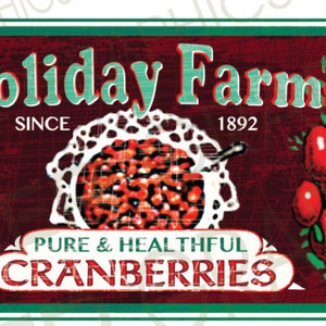 Cranberries Label Primitive Digital Download Vintage Cranberries Sign ...