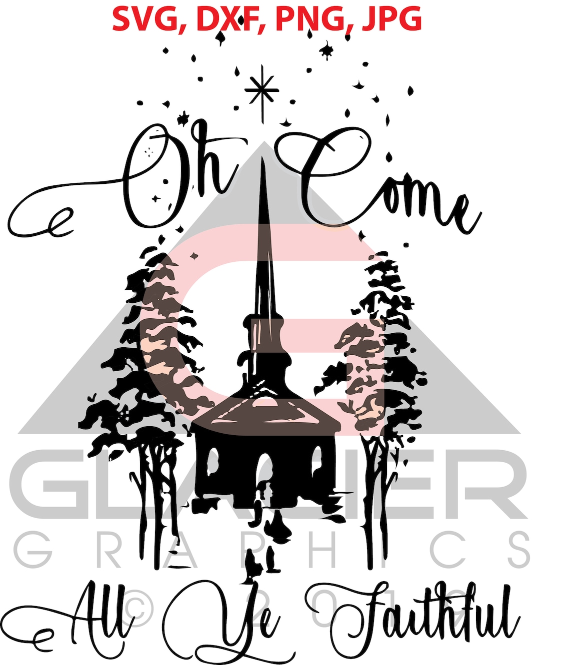 Oh Come All Ye Faithful Christmas SVG Christian Christmas Die - Etsy