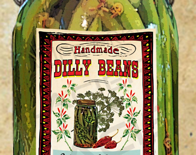 Dilly Beans Label Dilly Beans Canning Label Dilly Beans Tags - Etsy