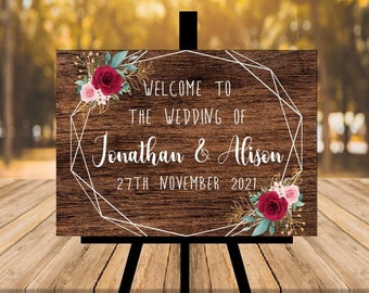 Rustic Wedding Welcome Sign - Etsy UK