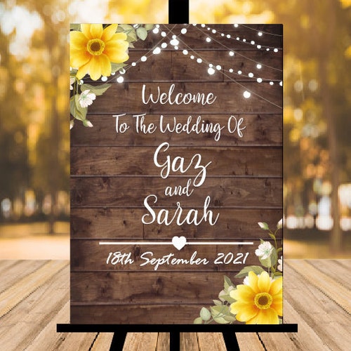 Rustic Wedding Welcome Sign Wood Rustic Wood Wedding Sign - Etsy UK