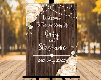 Rustic Wedding Welcome Sign - Etsy