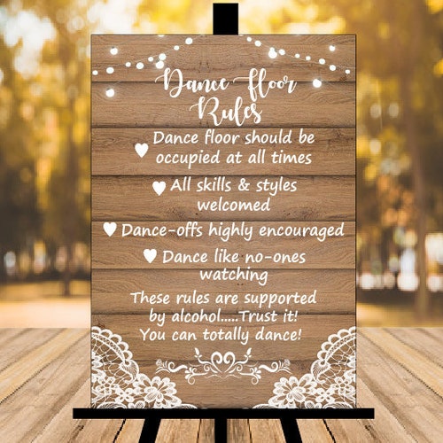 Wedding Sign Rustic Wedding Dance Floor Sign Wedding | Etsy UK