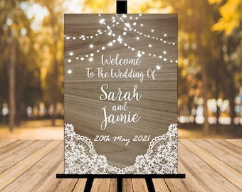 Rustic Wedding Welcome Sign - Etsy UK