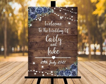 Rustic Wedding Welcome Sign - Etsy UK