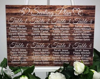 Rustic Wedding Table Plan Sign Wedding Seating Plan | Etsy UK