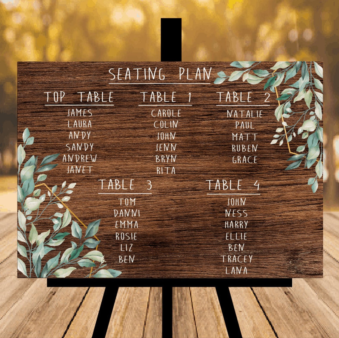 Rustic Wedding Table Plan Sign Wedding Seating Plan | Etsy UK