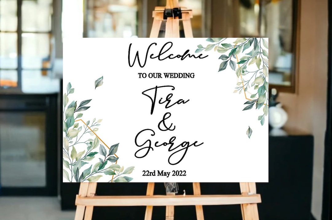 Personalised Wedding Welcome Sign, Welcome Wedding Signs, Personalised ...